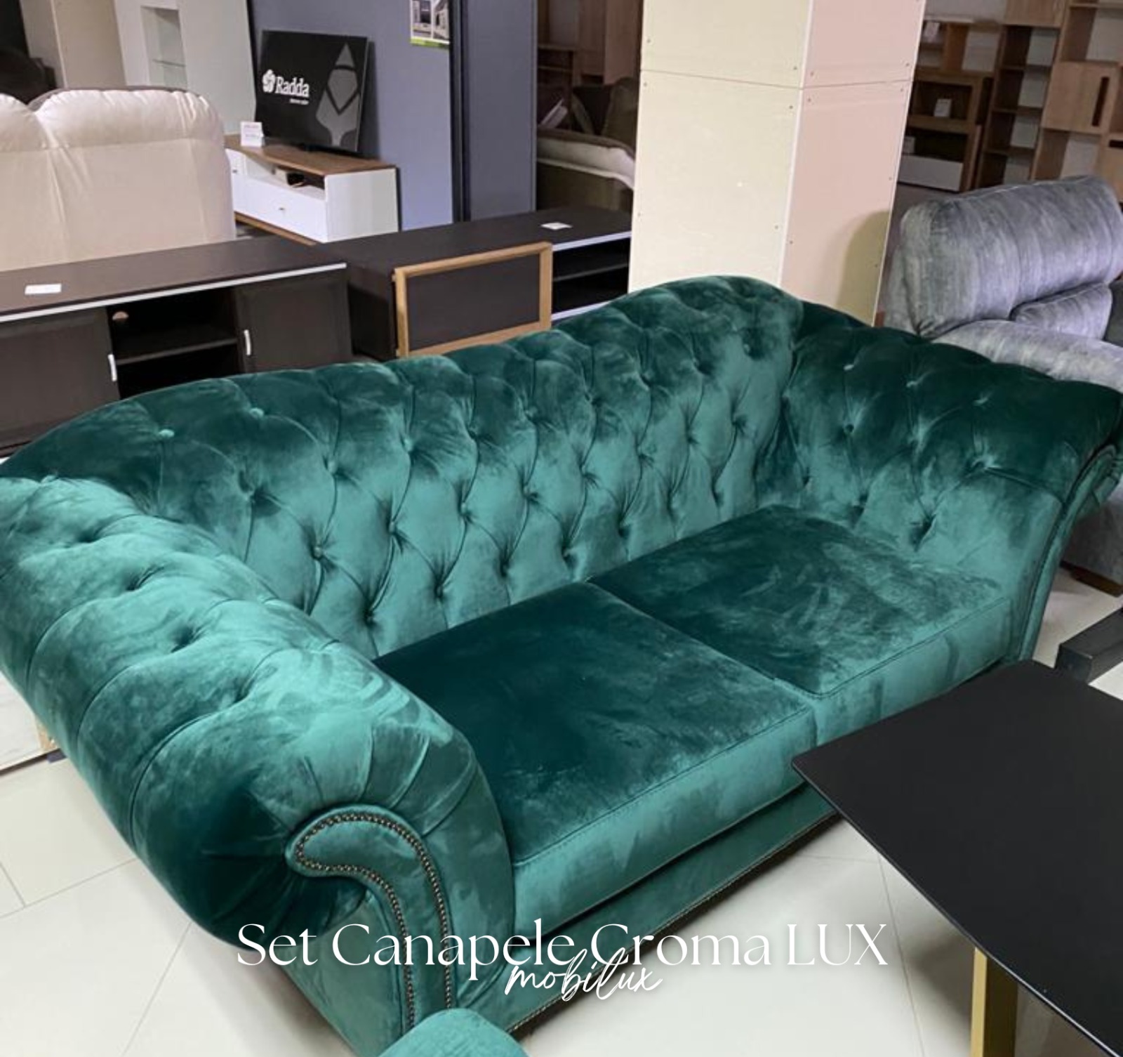 Set canapele Chroma Lux, verde smarald - Mobilux Home
